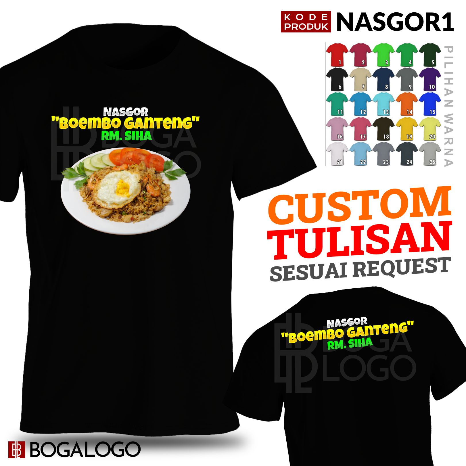 Kaos Keren Tema Usaha Nasi Goreng erlaris Nasgor Bisa Request Nama ...