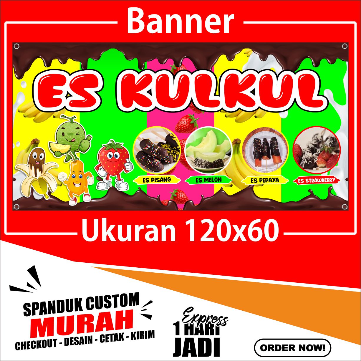 Banner ES KUL KUL, Spanduk ES KULKUL. 120X60cm, COD | Lazada Indonesia