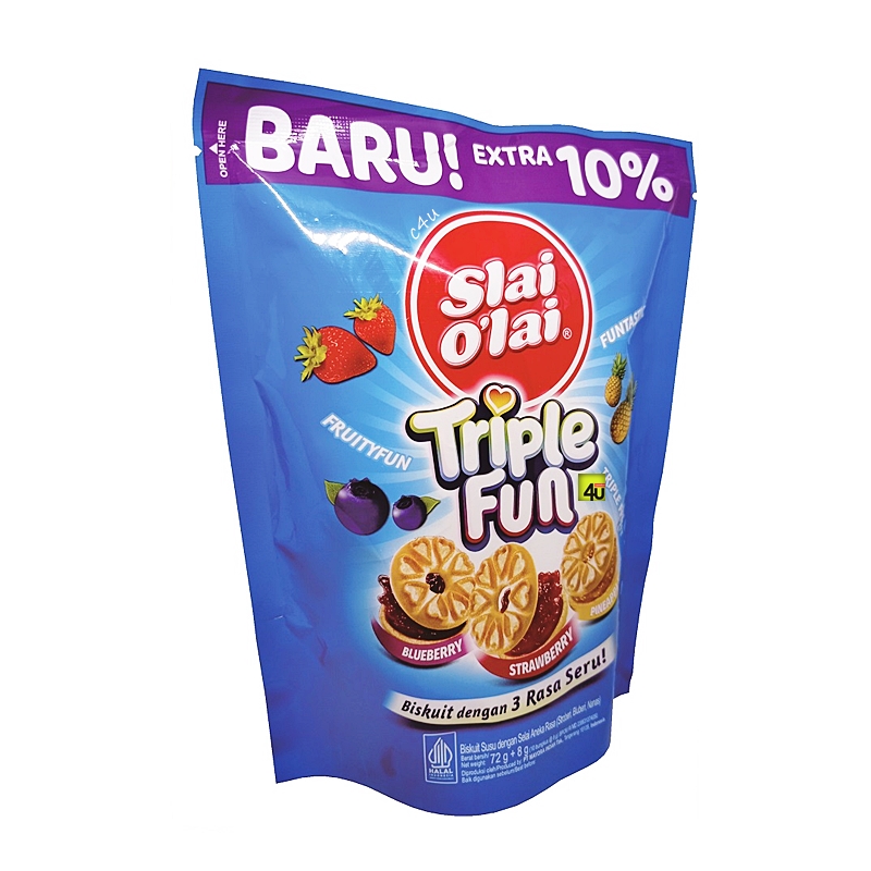 Slai O'lai TRIPLE FUN - Biskuit Selai Buah - 72g POUCH | Lazada Indonesia