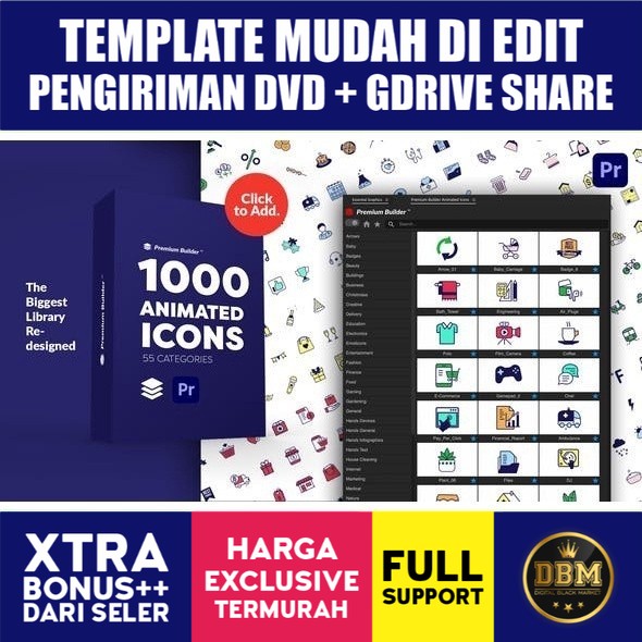 Premium BuiIder Animated Icons Premiere Pro Extension | Lazada Indonesia