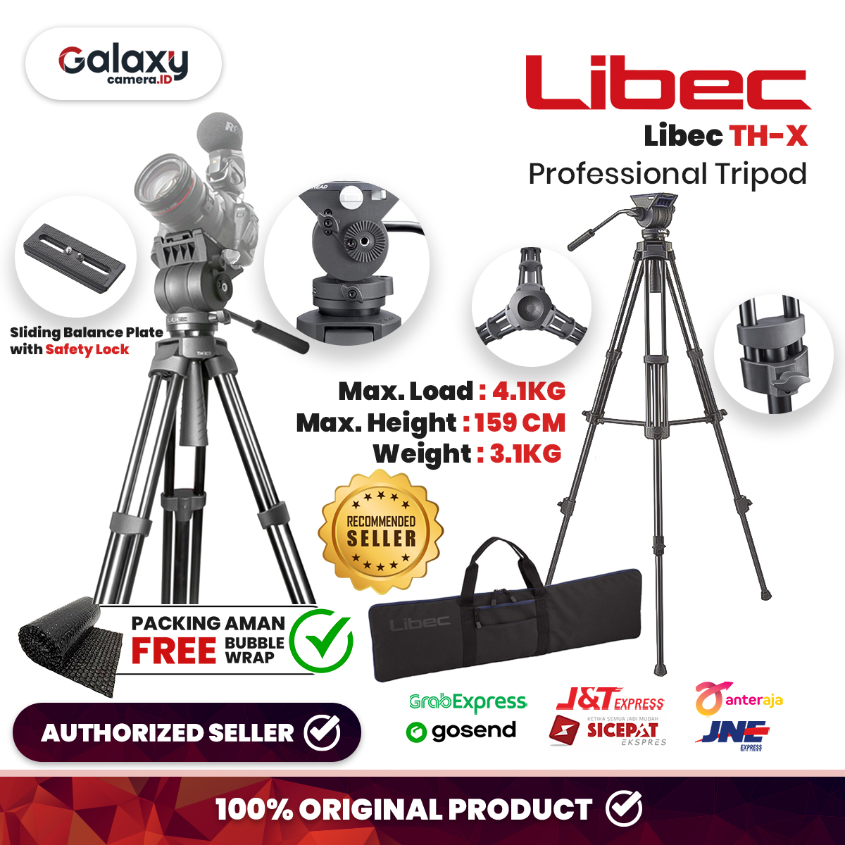 Tripod Libec TH-X / THX / TH X Head and Tripod System Original | Lazada Indonesia
