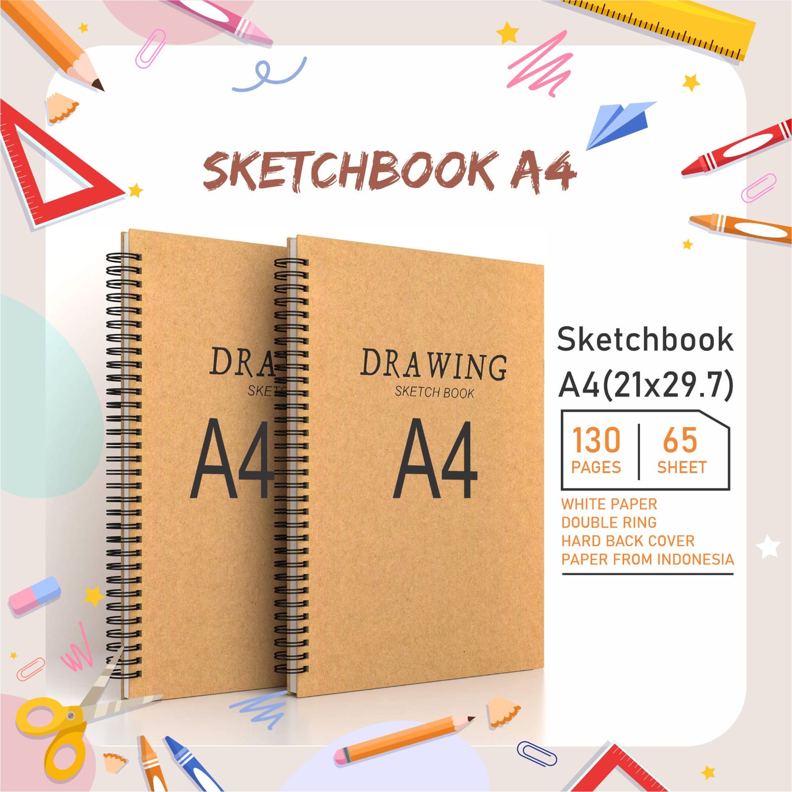 Sketchbook A4 / Drawing Book / Buku Sketsa Gambar Jilid Spiral | Lazada Indonesia