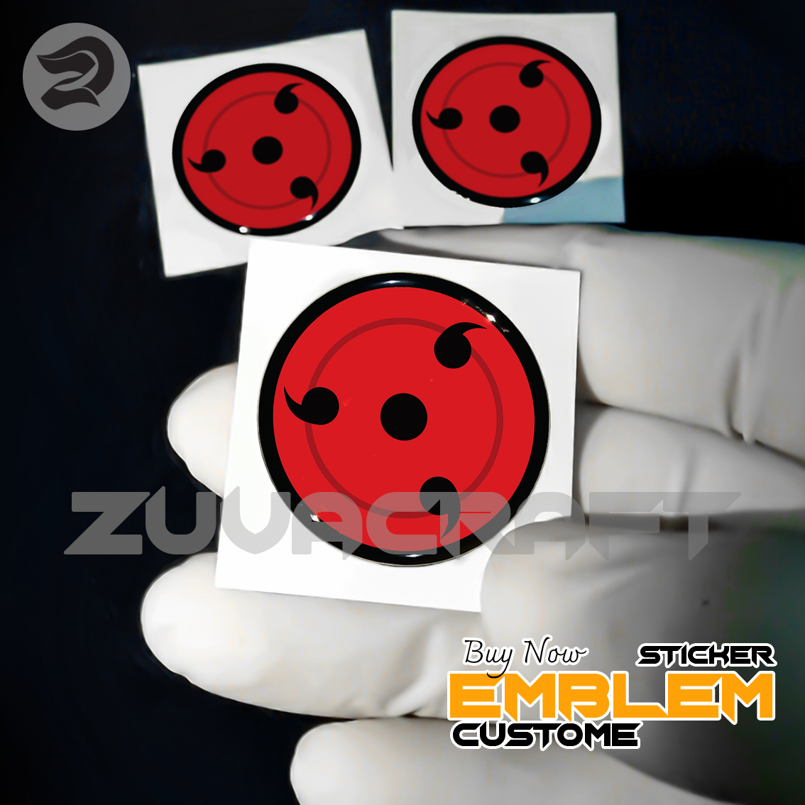 STIKER MOTOR EMBLEM 3D LOGO SHARINGAN KALIPER REM AKSESORIS YAMAHA ...