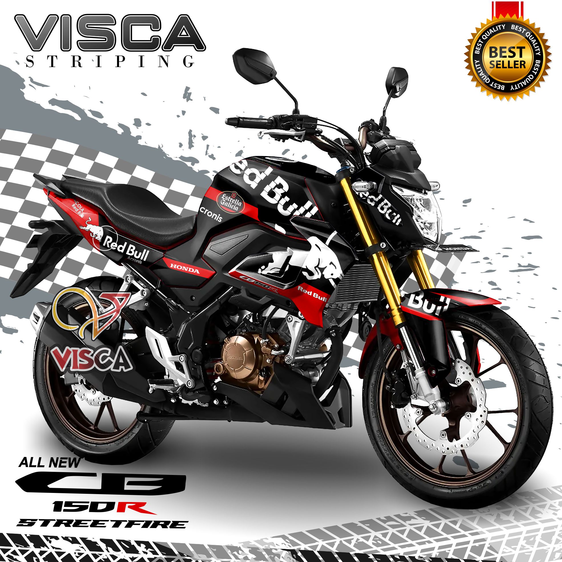 Stiker Striping CB 150R NEW 2021 Street Fire Fullbody Variasi Redbull ...