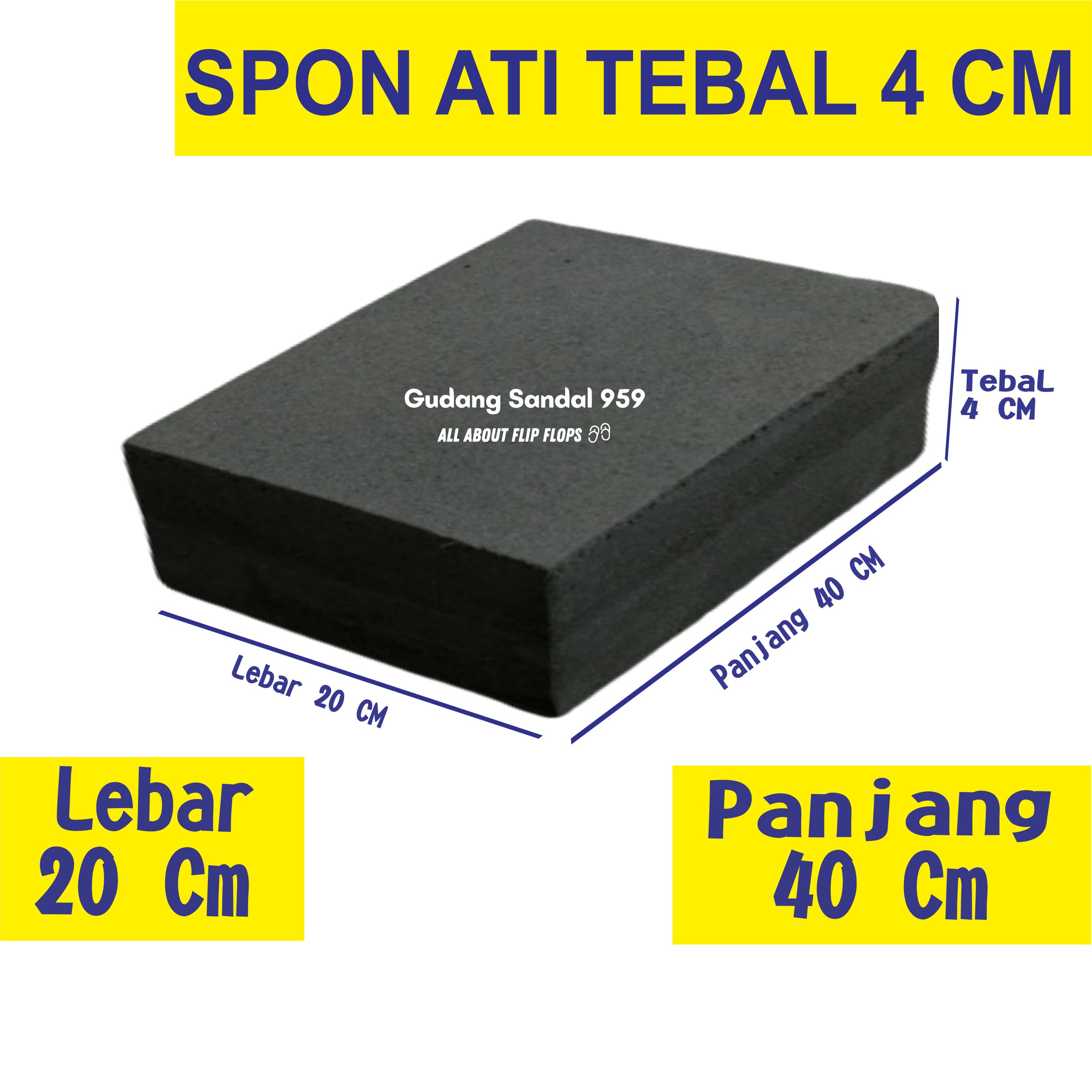 SPON ATI / BUSA ATI TEBAL 4 CM WARNA HITAM LEBAR 20 CM X PANJANG 40 CM ...
