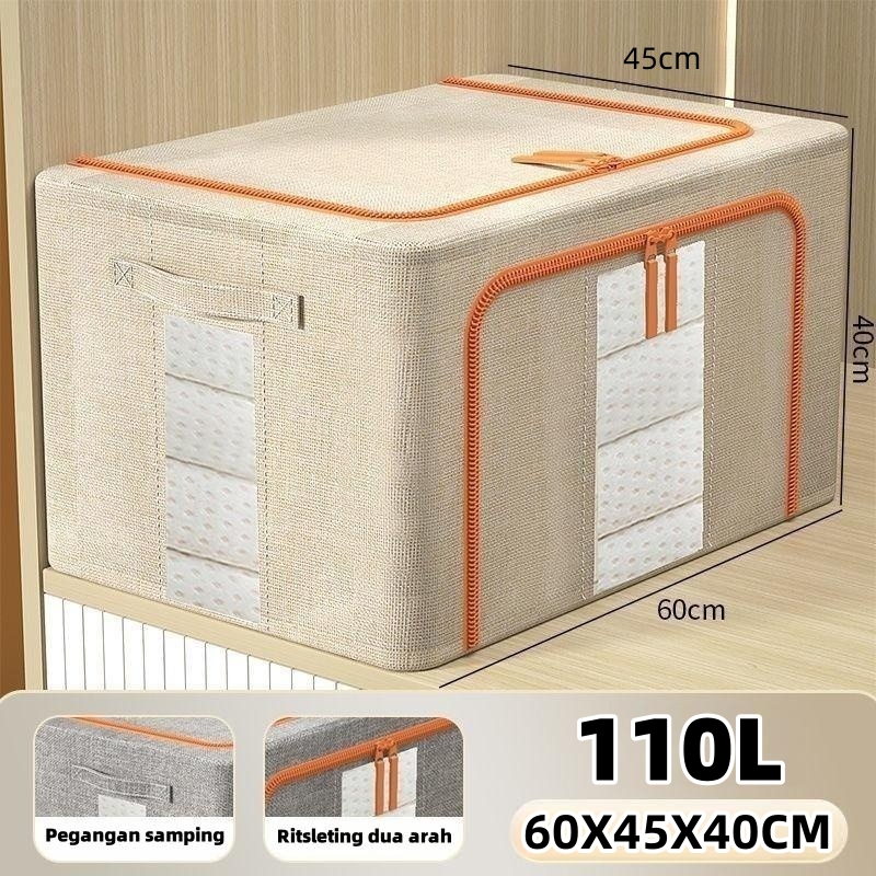 ★Kebutuhan keluarga★Linen katun berkualitas tinggi Storage Box Kotak ...