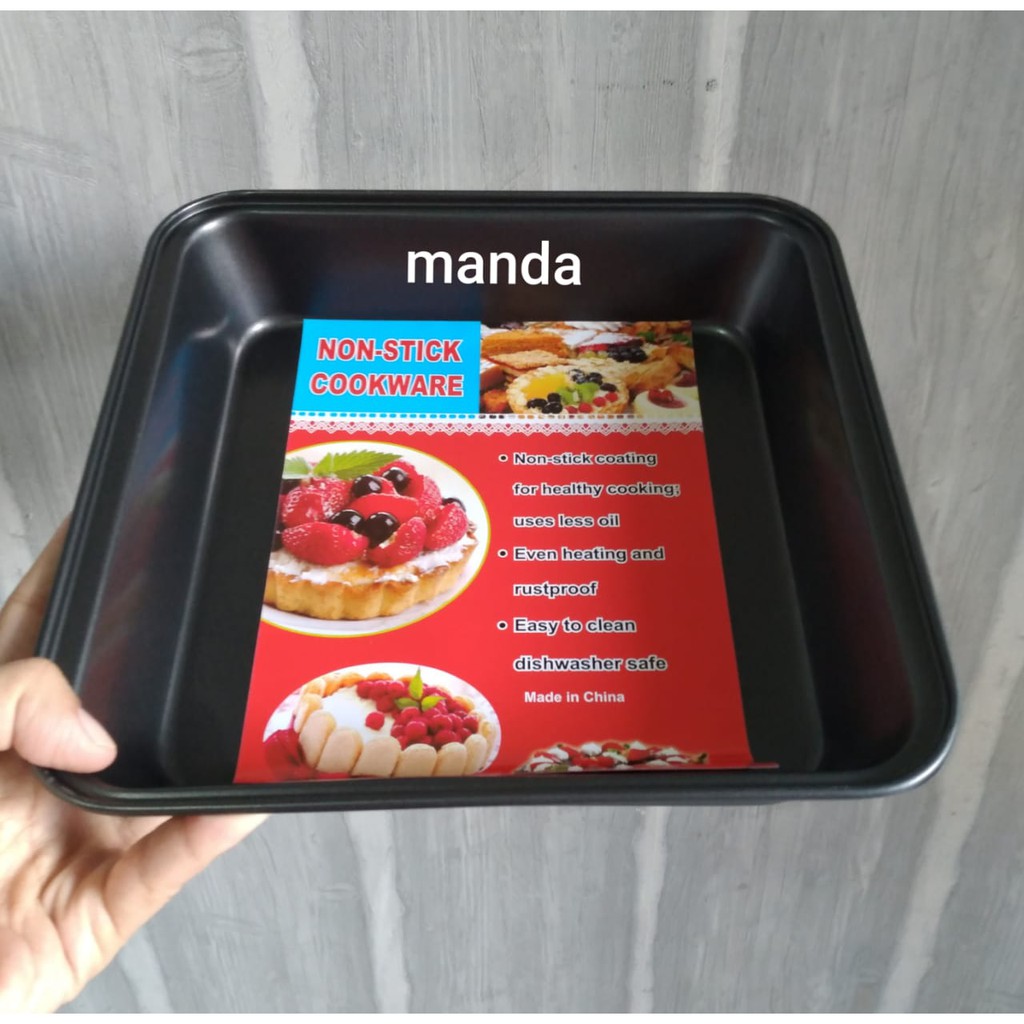 loyang kotak persegi loyang bolu cake tart teflon 20 cm | Lazada Indonesia