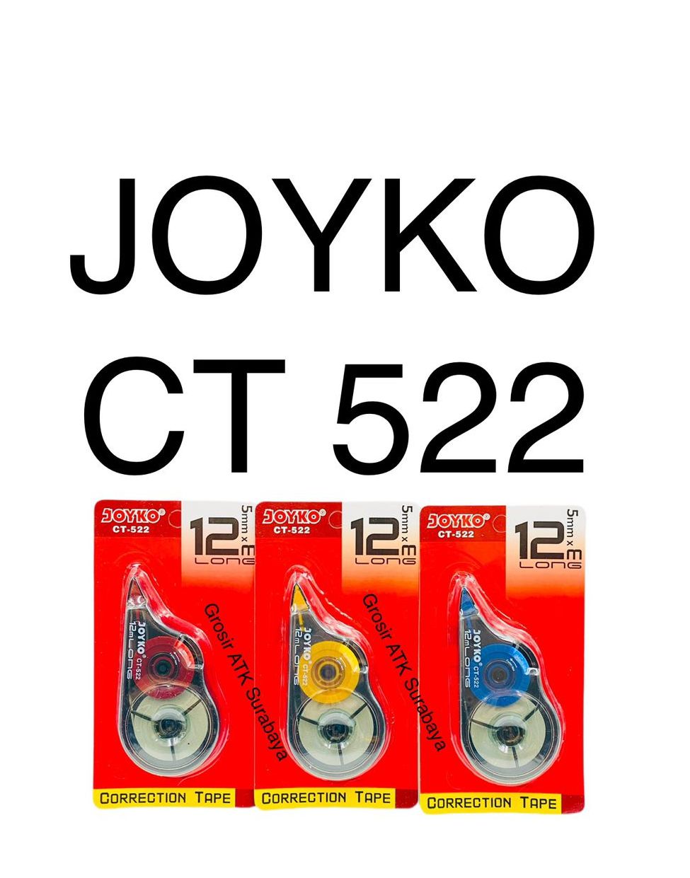 ( DAPAT 1 CORRECTION ) CORRECTION TAPE JOYKO CT-522 / Tip-Ex Tipex Kertas Joyko CT-522 CT 522 ...
