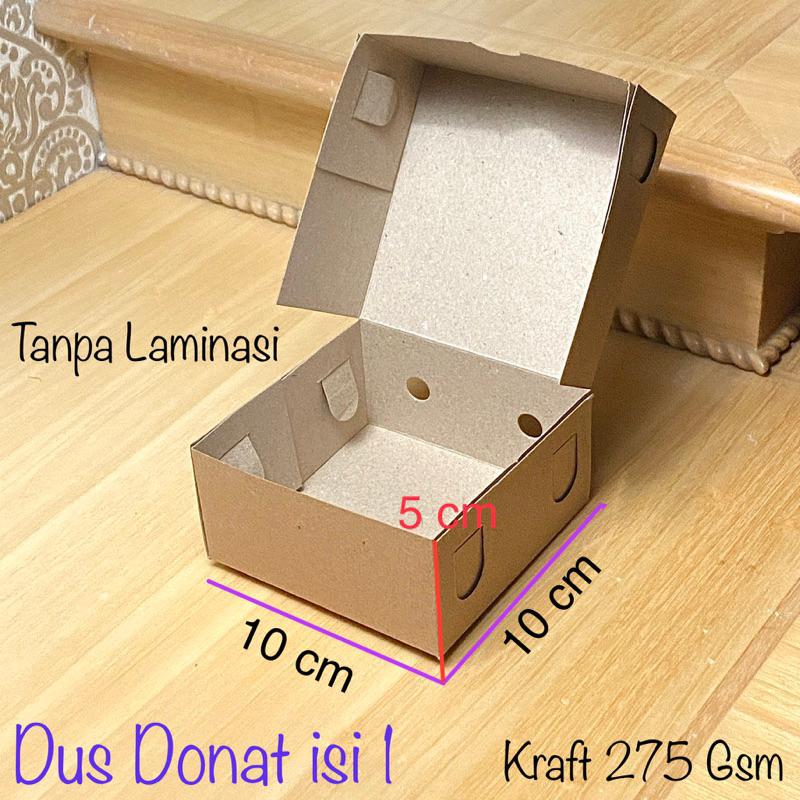 [isi100] Dus Donat isi 1 Uk 10x10x5 KRAFT 275 Gram / Dus Box Kotak Dos ...