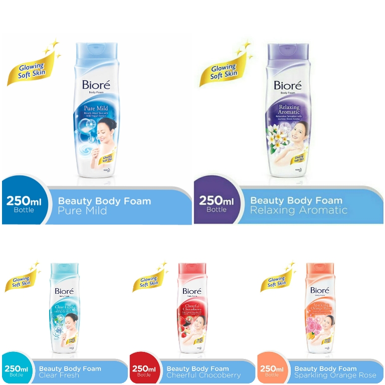 BIORE BODY FOAM PURE MILD / RELAXING AROMATIC / CLEAR FRESH / CHEERFUL CHOCOBERRY / SPARKLING ...