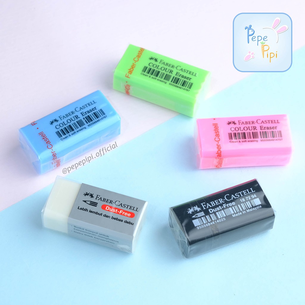 Penghapus Faber Castell Kecil Putih, Hitam dan Warna Dust Free Original ...