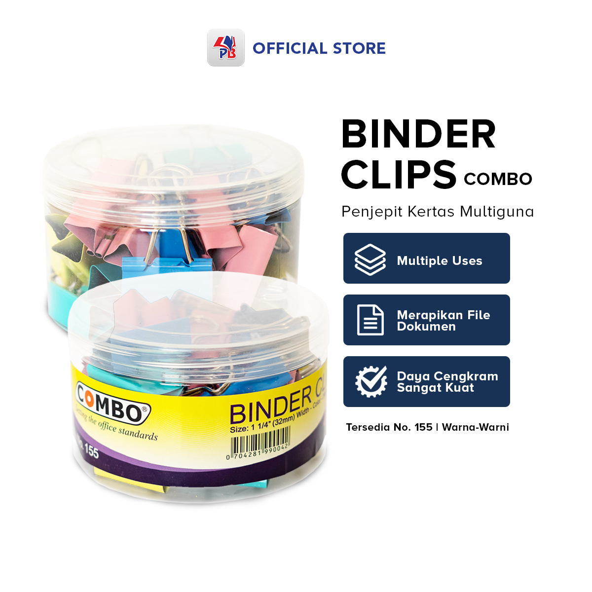 Binder Clips No 155 Warna Merk Combo Penjepit Kertas Multiguna Satuan ...