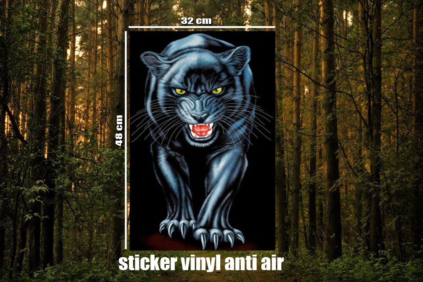 Sticker Lembaran motiv macan kumbang full gambar uk 32 x 48 cm | Lazada ...