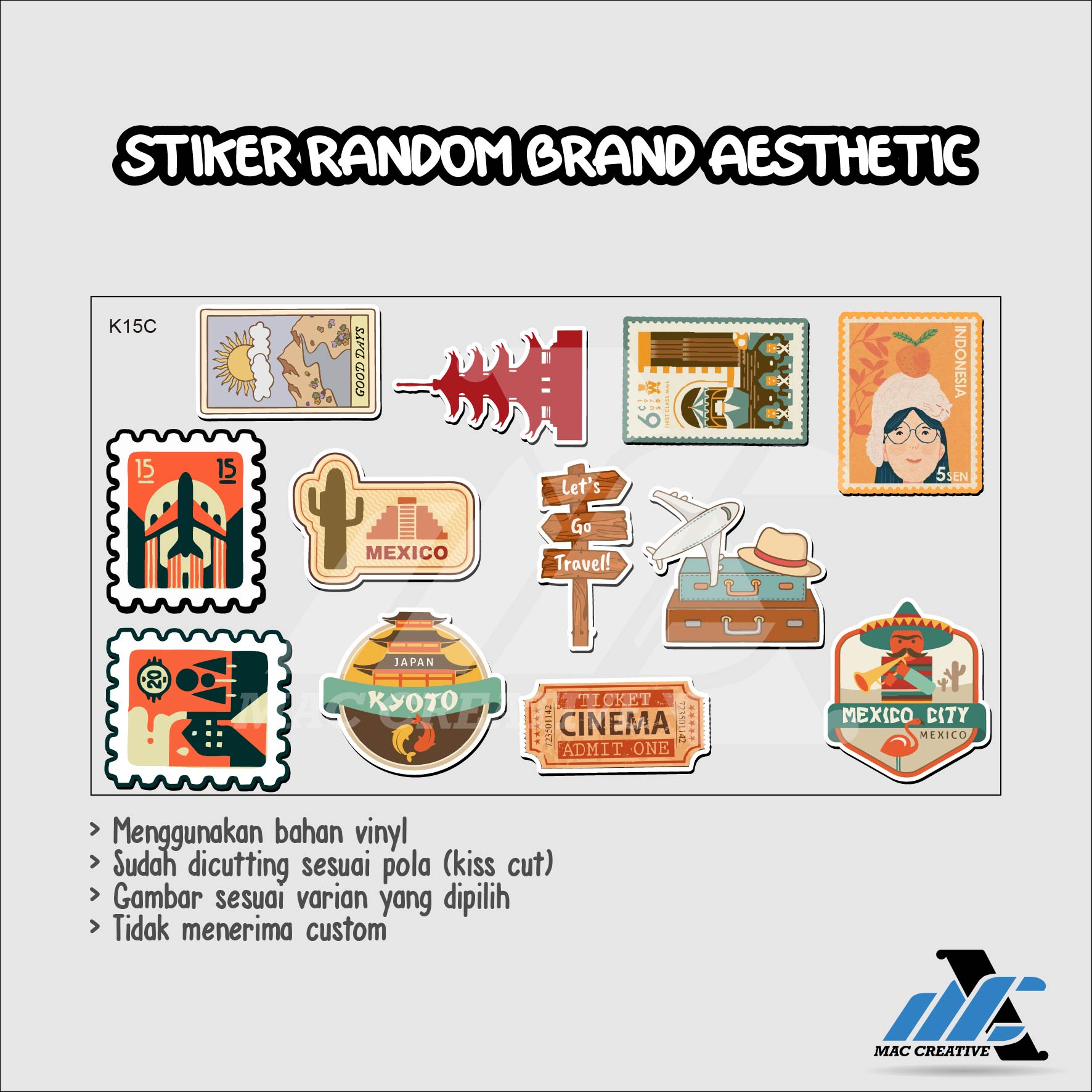 STIKER RANDOM AESTHETIC | STIKER KOPER | STIKER LAPTOP | STIKER BRAND ...