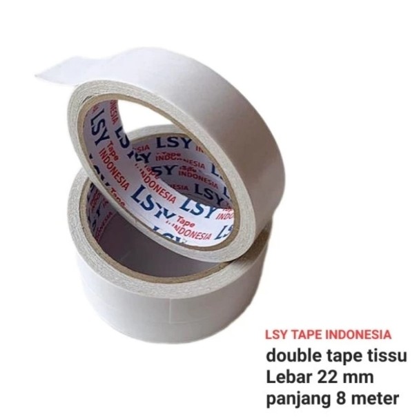 DOUBLE TAPE 22 mm x 100 yard LSY TAPE INDONESIA | Lazada Indonesia