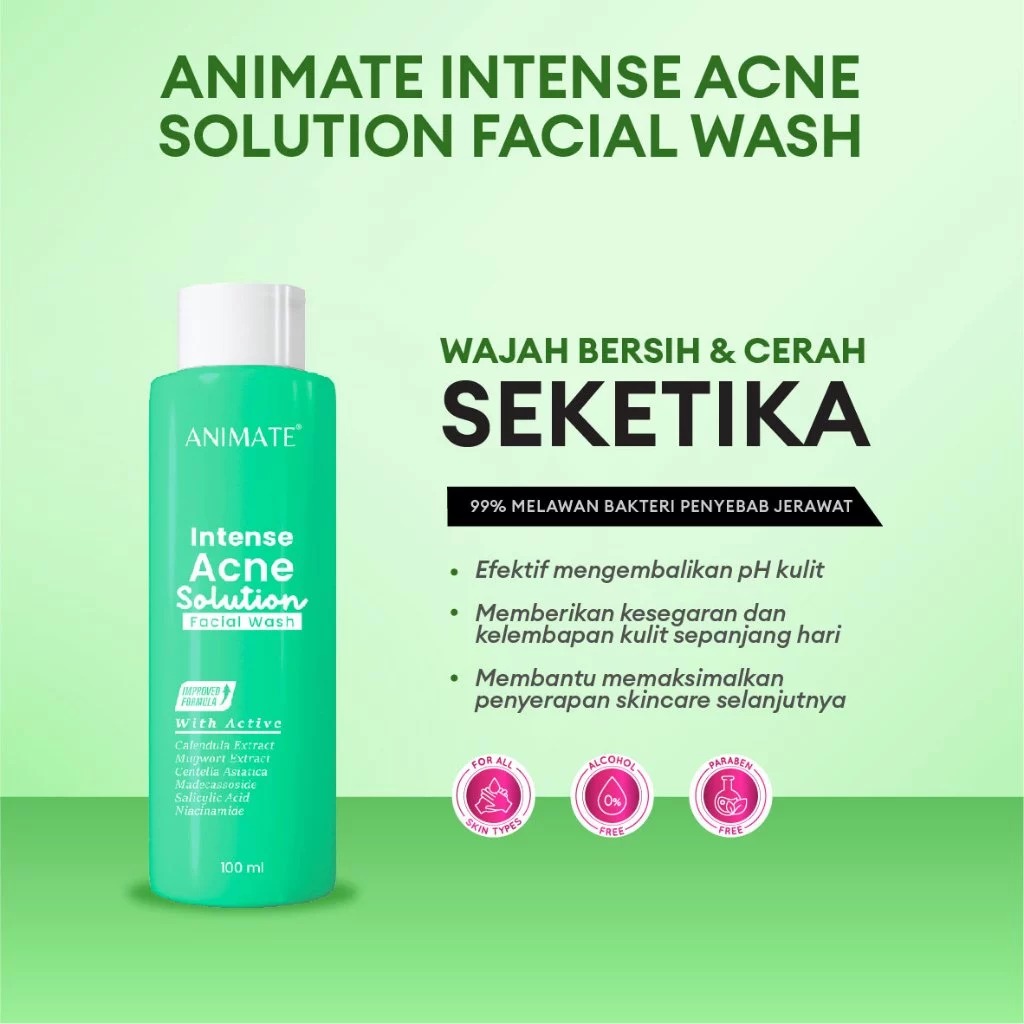 Animate Intense Acne Solution Facial Wash 100 ml | Lazada Indonesia