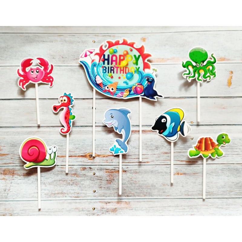 satu set topper toper cake hiasan kue ulang tahun hiasan nasi tumpeng ...