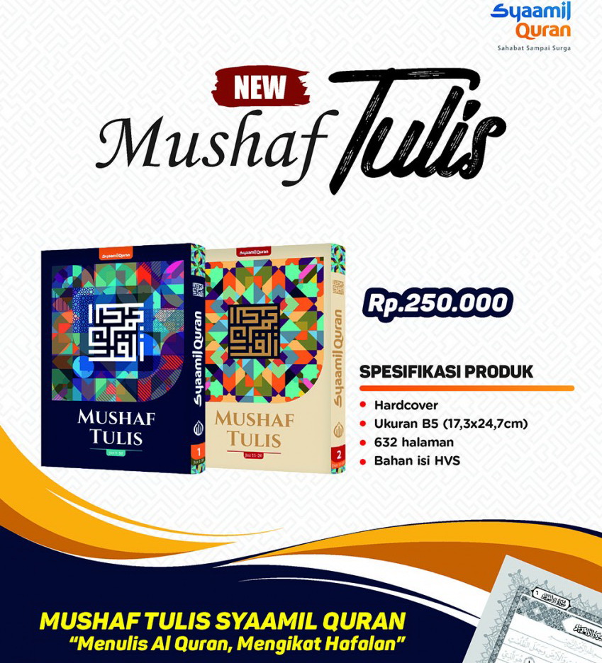 Al Quran Syaamil B5 MUSHAF TULIS Panduan Belajar Menulis Huruf Arab Al ...