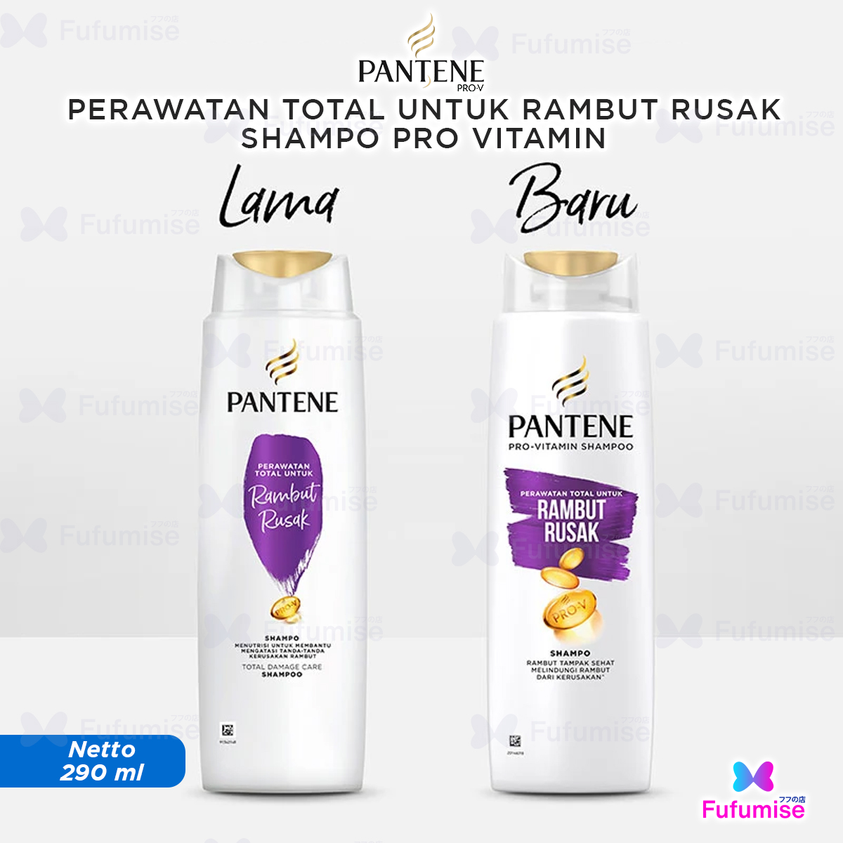 PANTENE Pro-Vitamin Shampoo 290ml | Perawatan Rambut Rontok | Perawatan ...