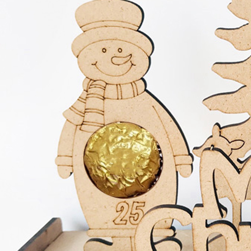 DIY Wooden Advent Calendar Box with Drawers House Shaped Christmas ...