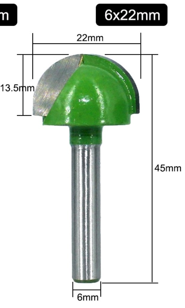 Mata Profil Router CNC Setengah Lingkaran Round Bottom Shank 6mm ...