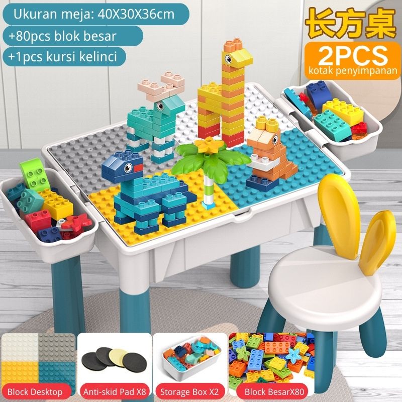 Mainan Building Block Table Multifungsi 502pcs Blok Bangunan Rakitan ...