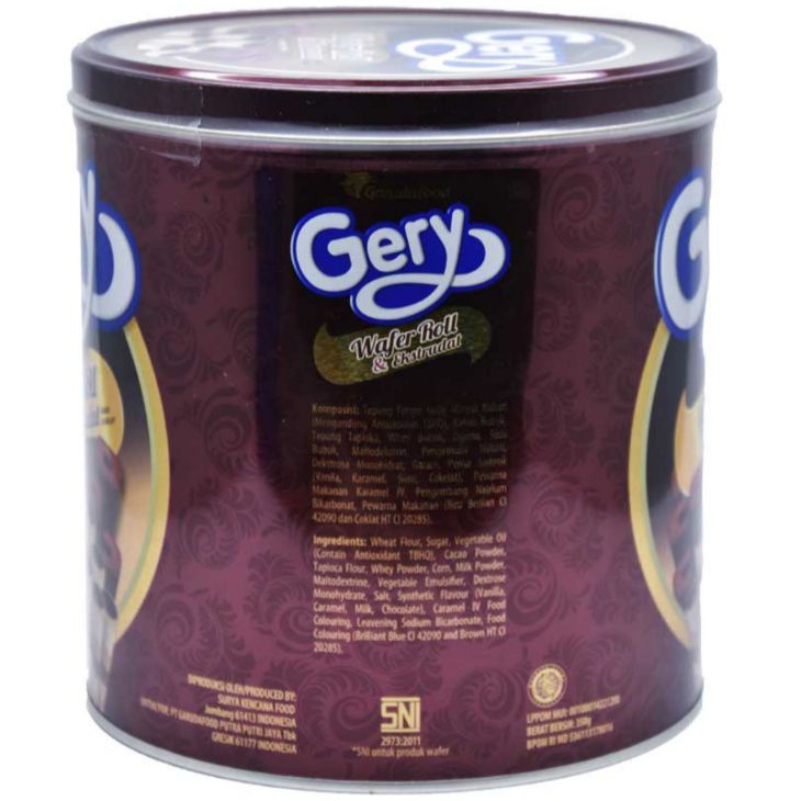 KUE LEBARAN KUE KALENG GERY WAFER ROLL CHOCOLATE 350 GR | Lazada Indonesia