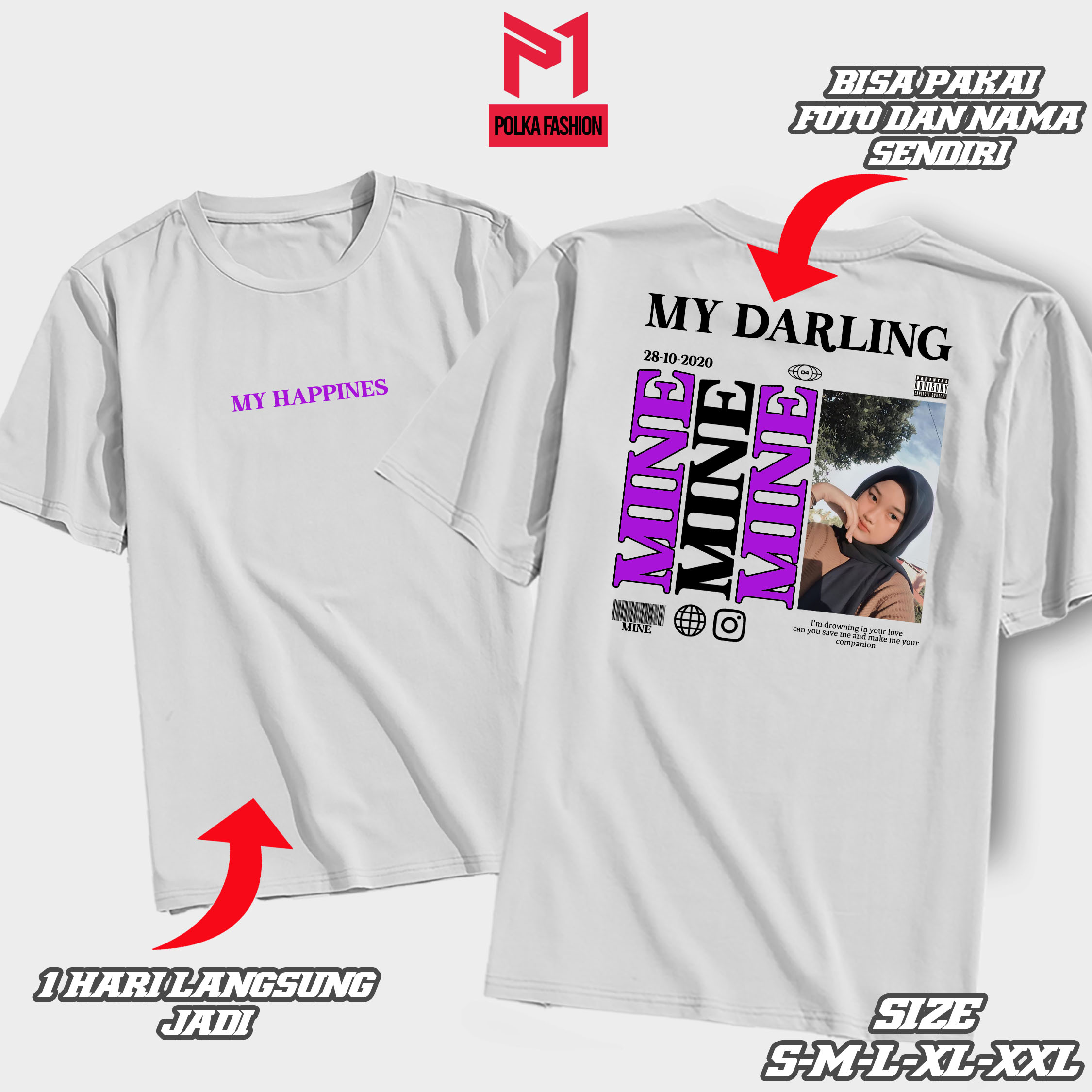 Kaos Custom Bucin Aesthetic / Kaos Sablon Bisa Request Foto Dan Nama ... Kaos Custom Bucin Aesthetic / Kaos Sablon Bisa Request Foto Dan Nama ...