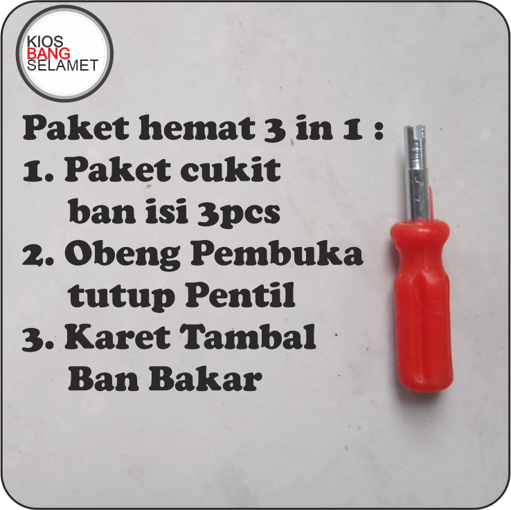 alat tambal ban cukit ban motor - obeng pentil - karet tambal ban bakar ...