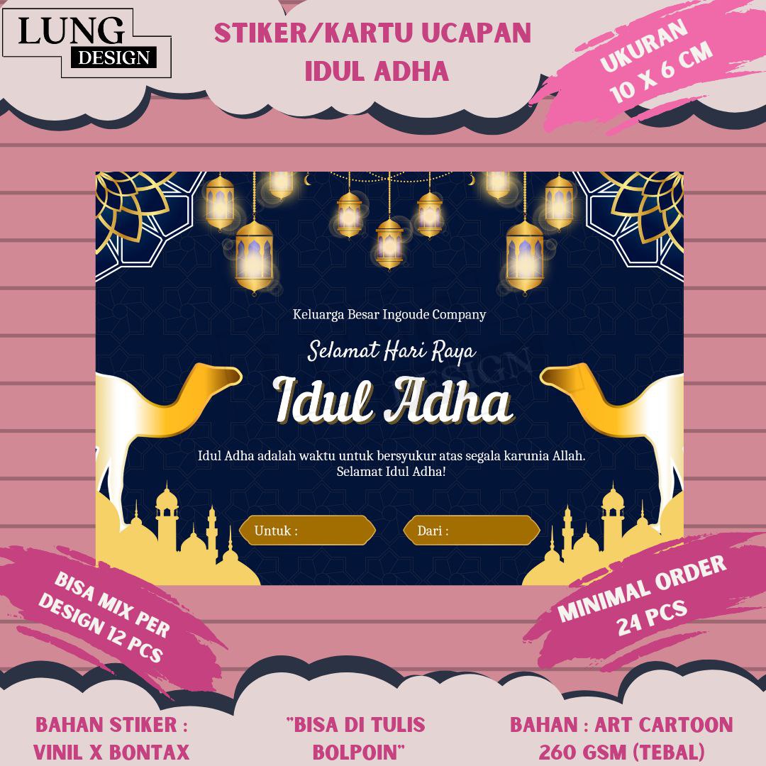 (1 PACK ISI 24 PCS) Stiker ucapan Idul Adha Qurban / Greeting Card Idul ...