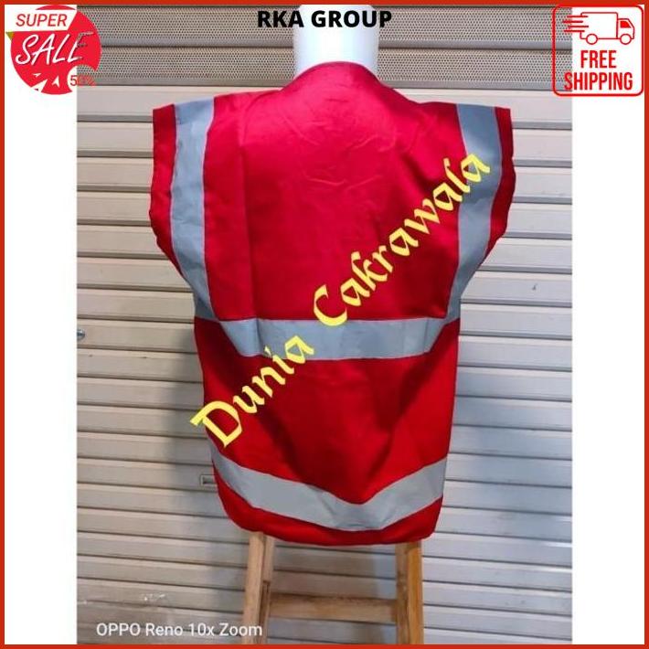 Rompi Safety Bahan Drill Plus Logo K3 Dan Logo Bendera / Rompi Proyek ...