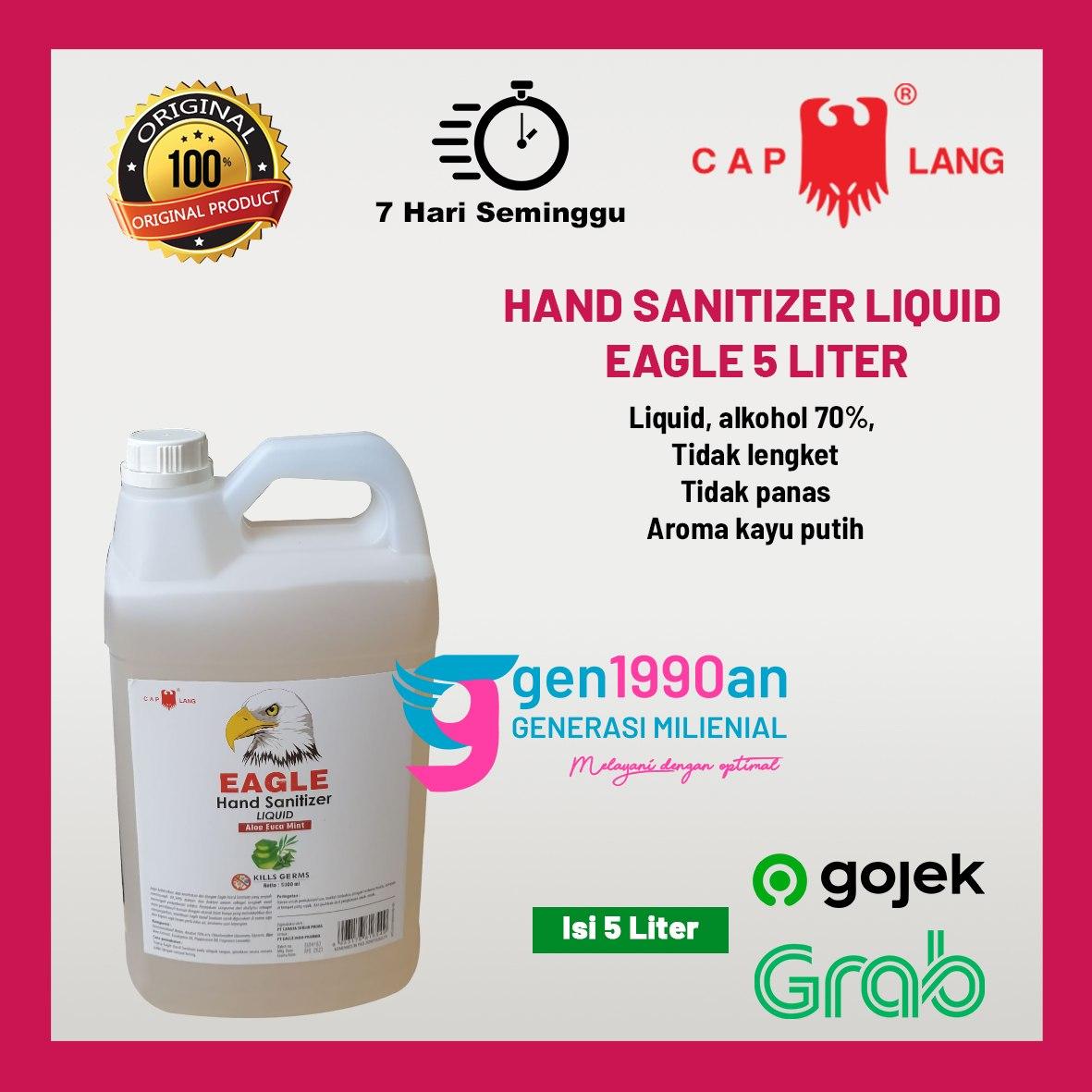 Eagle Brand (Cap Lang) Hand Sanitizer Liquid Dirijen 5 Liter. EAGLE ...