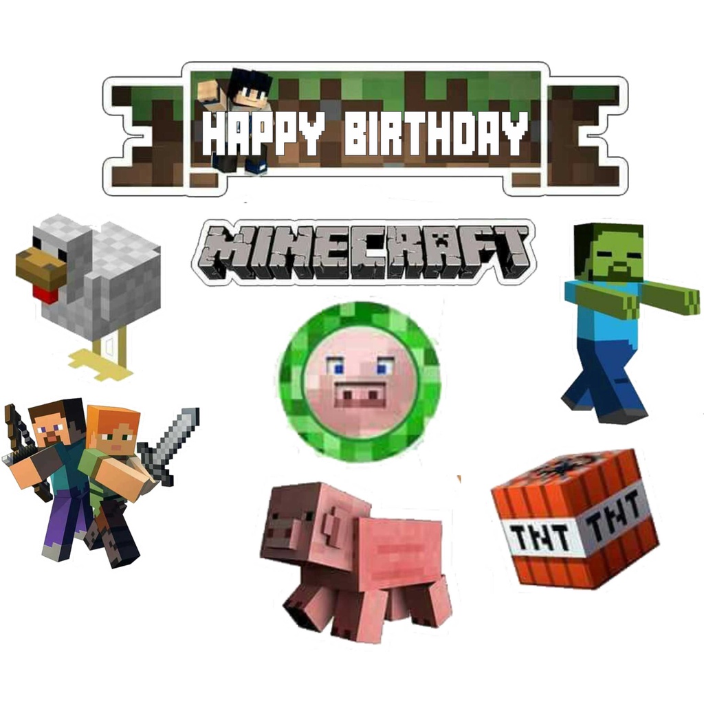 JUMBO TOPPER CAKE ULANG TAHUN / HIASAN KUE MINECRAFT | Lazada Indonesia