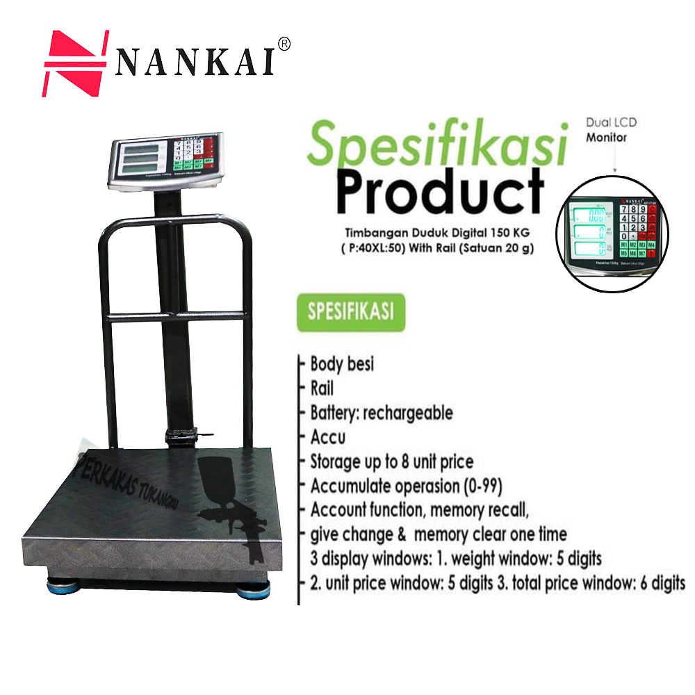 Nankai Timbangan Duduk Digital 150 kg Price Digital Berdiri With Rail 20g | Lazada Indonesia