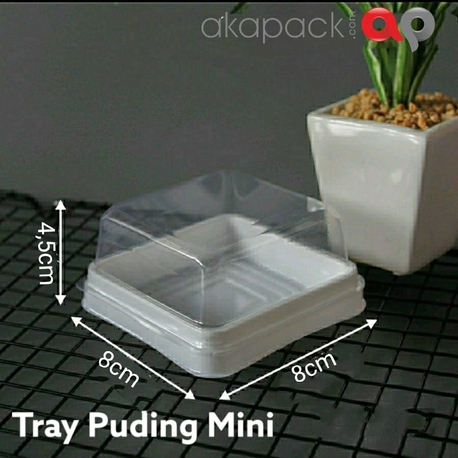 (50pc) Tray Mika Puding Mini Kotak / Tray Cake / Tray Mochi | Lazada ...