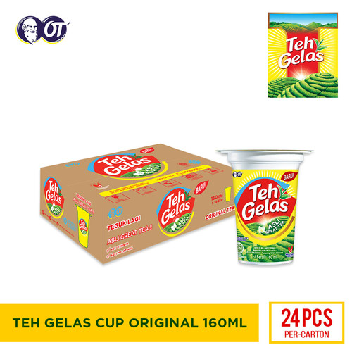 Teh Gelas Gula Batu Original Green Tea 160ml 1 Dus Isi 24 Cup All Variant | Lazada Indonesia