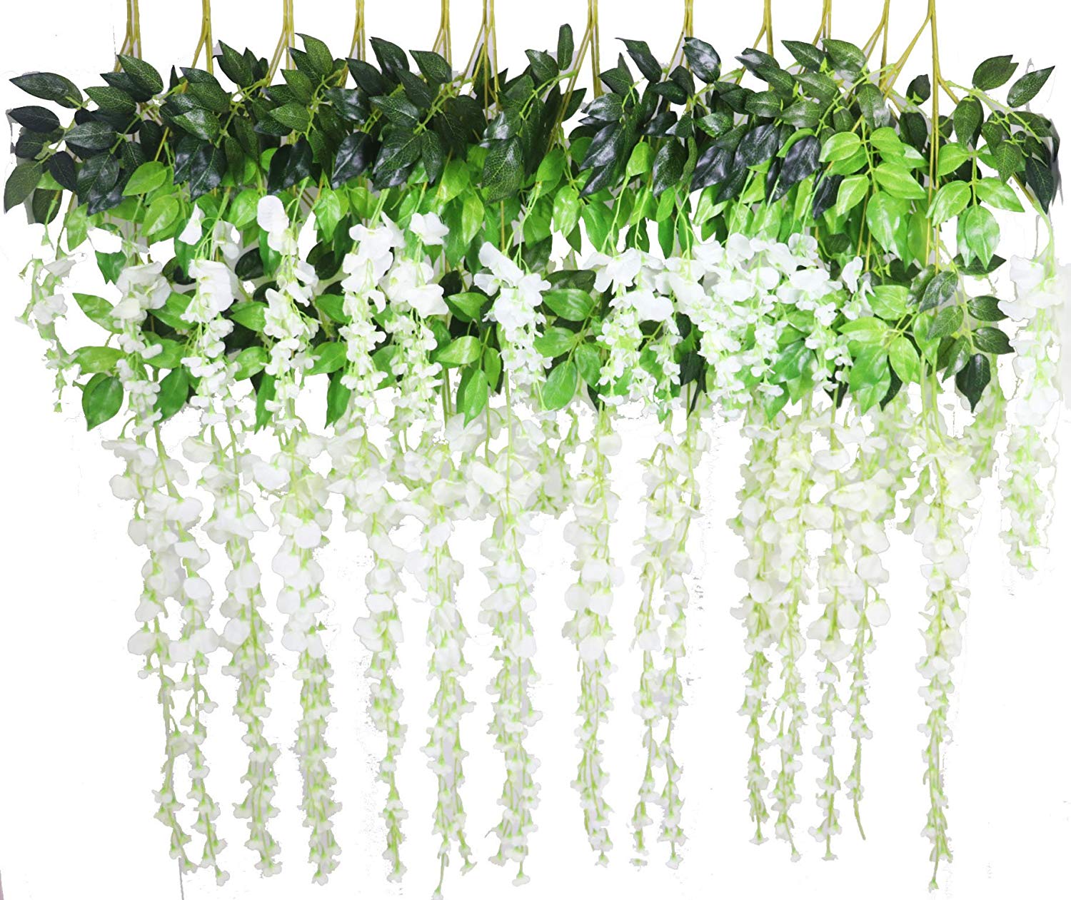 BUNGA HIAS / BUNGA ARTIFICIAL / DAUN RAMBAT / DAUN BUNGA WISTERIA PUTIH ...