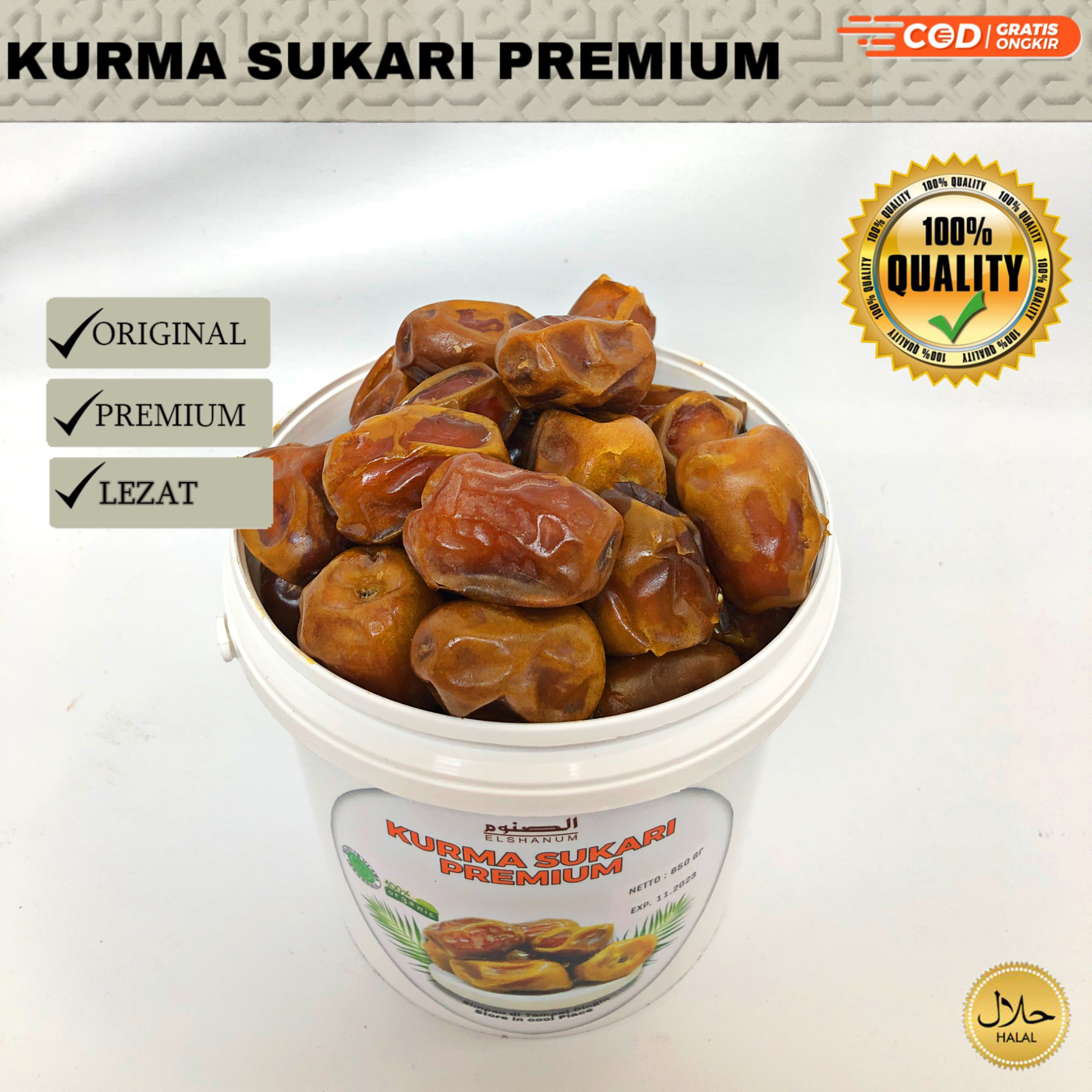 Kurma Ruthob sukari ember 850 gram | Kurma Sukkari Premium Kemasan ...