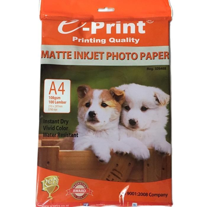 Matte Inkjet Photo Paper e-Print A4 108gsm 100lbr 5760dpi | Lazada ...
