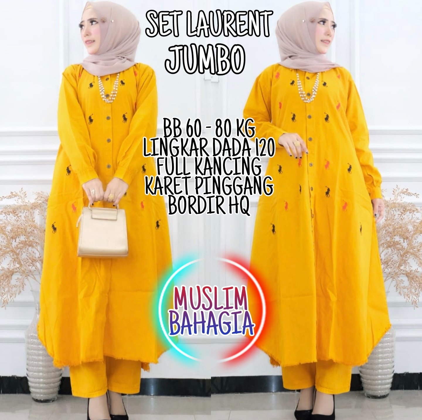 LONG TUNIK LAURENT LD 120 UNTUK BERAT BADAN 60 SAMPAI 80 KG ALL REAL ...