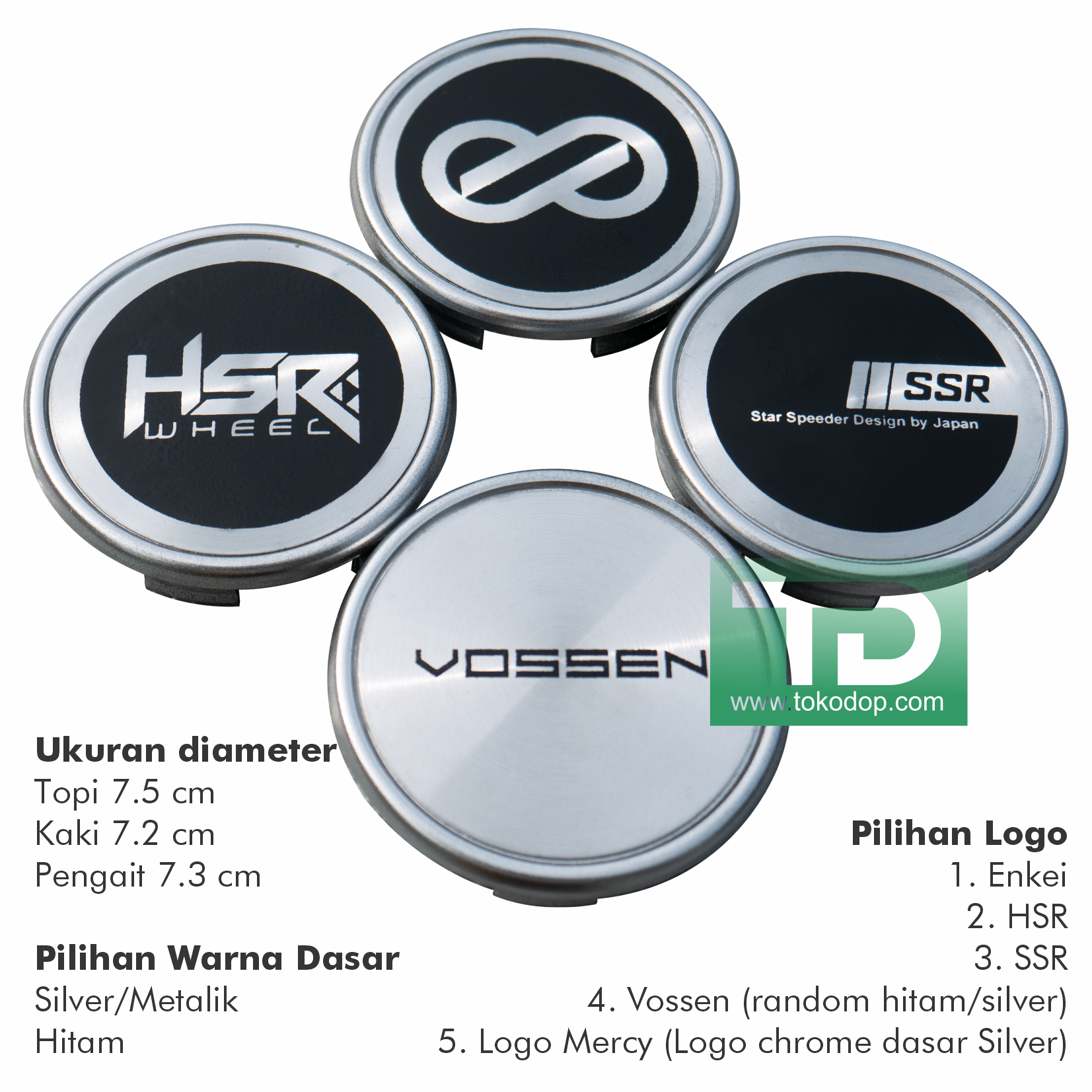 TUTUP DOP VELG MERCY MERCEDES BENZ TOPI 7.5 CM KAKI 7.2 CM ENKEI HSR ...