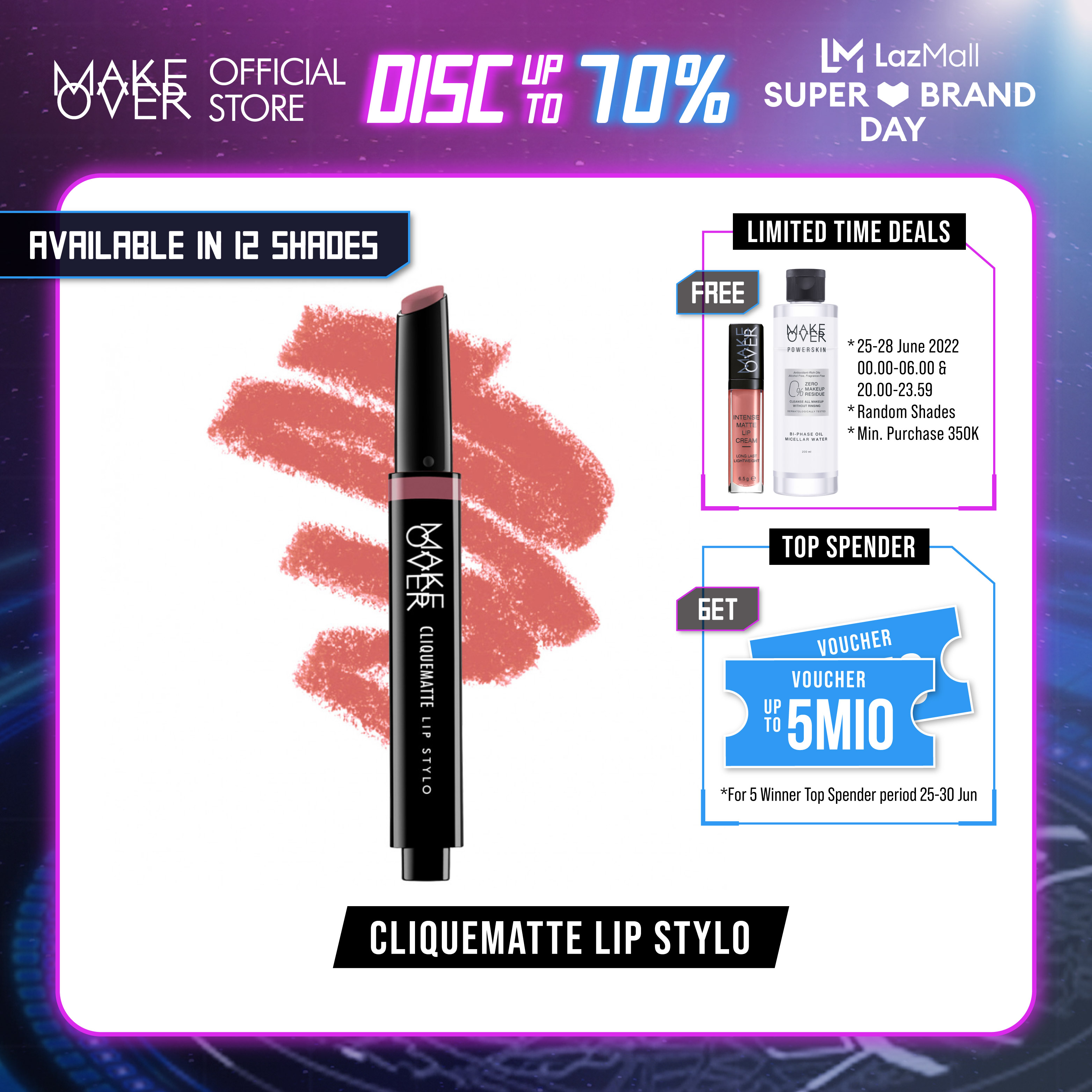 MAKE OVER Cliquematte Lip Stylo 2 g - Lipstick Matte | Lazada Indonesia