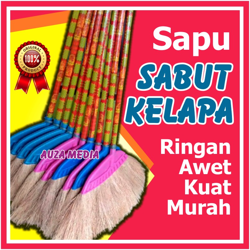 Sapu Serabut Kelapa Premium Warna Putih / Sapu Ijuk Putih / Sapu agus ...