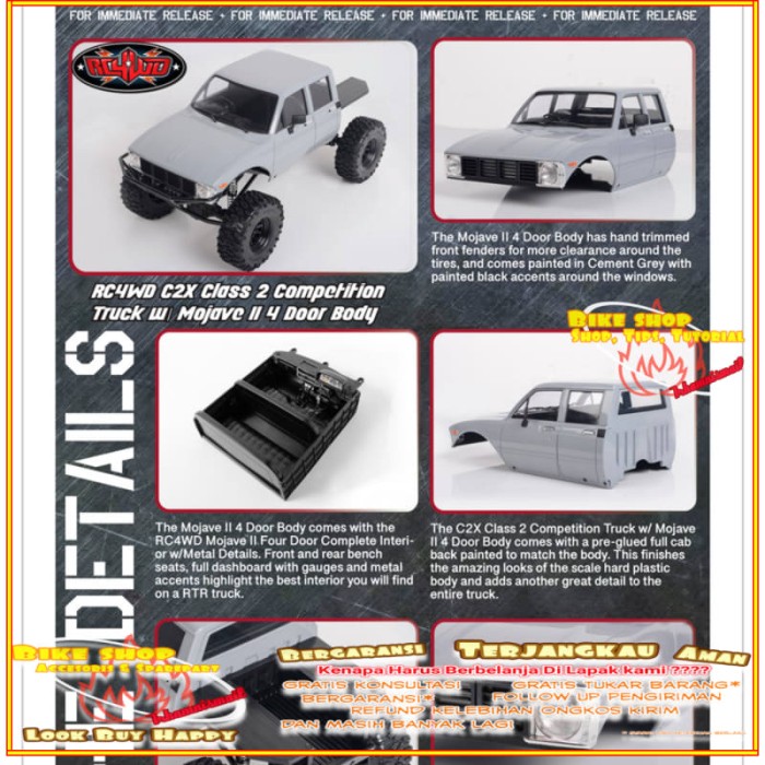 RC RTR RC4WD C2X CLASS 2 COMPETITION TRUCK W/ MOJAVE II 4 DOOR BODY ...