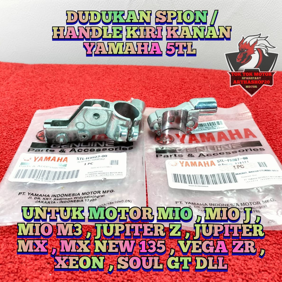DUDUKAN SPION / HANDLE KIRI KANAN YAMAHA 5TL UNTUK TIPE MOTOR MIO, MIO ...