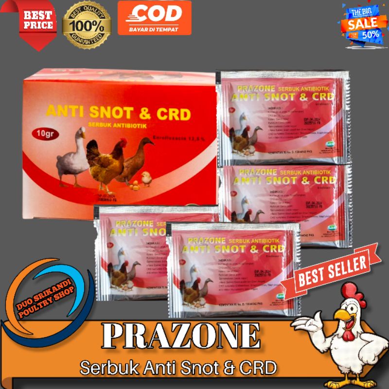 Obat Anti Snot dan CRD obat Prazone Serbuk Antibiotik Ampuh,isi 10 gram ...