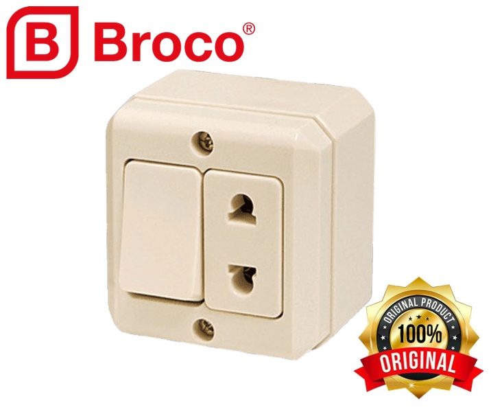 Broco OB Saklar Engkel Stop Kontak Cream 15211 New Gee Outbow Tempel ...