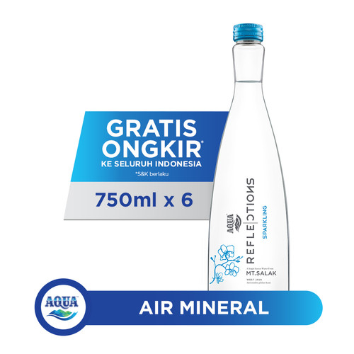 AQUA Reflections Sparkling - Kemasan Botol 750ml x 6pcs | Lazada Indonesia