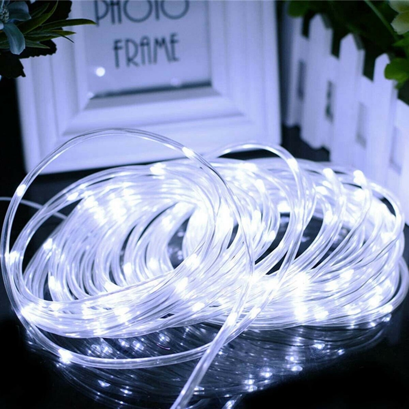 100 LEDs Solar String Light Waterproof Rope Tube Lights Outdoor Garden ...