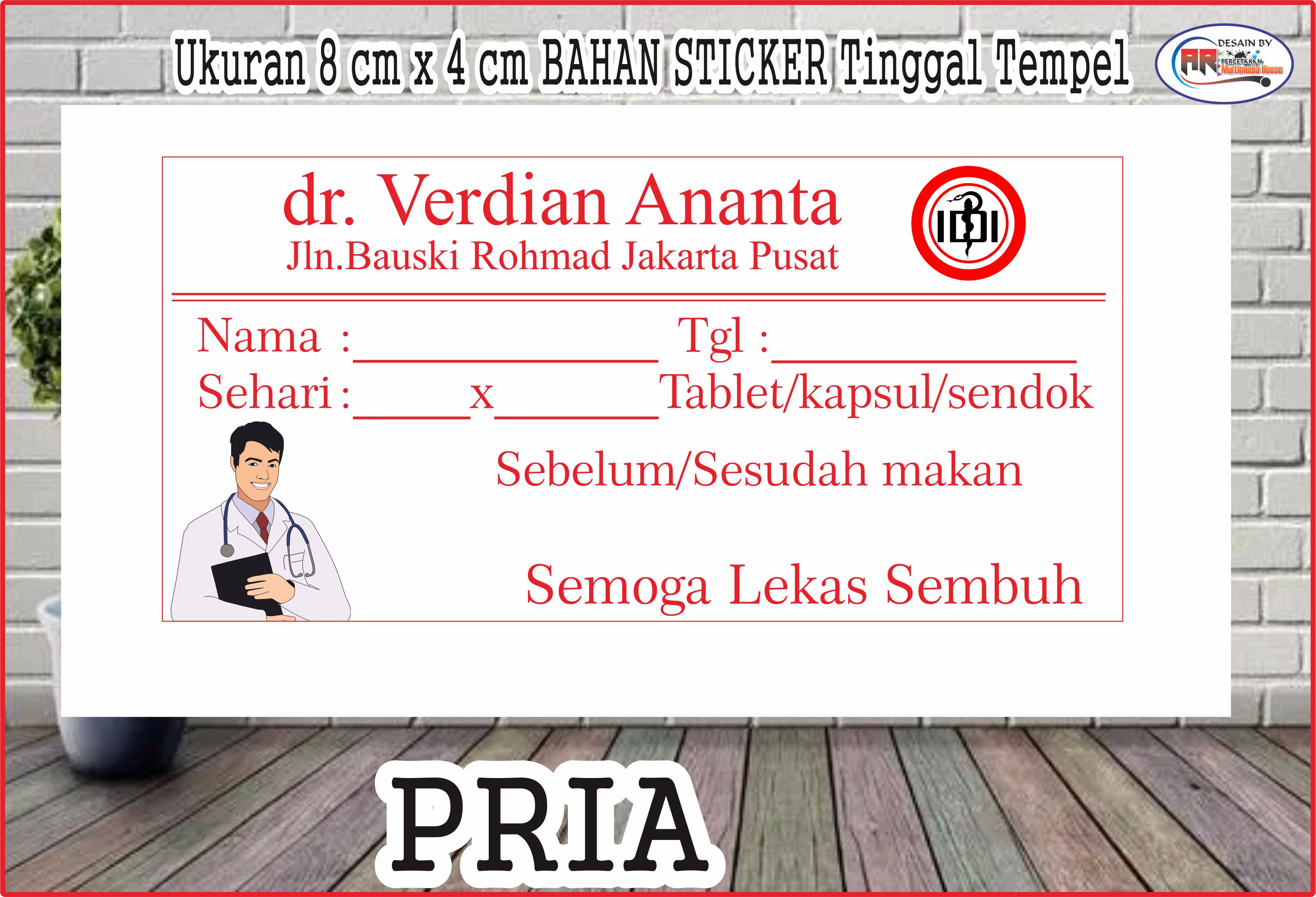 1000 lembar LABEL OBAT TABLET, LABEL STIKER OBAT, LABEL TABLET, ETIKET ...